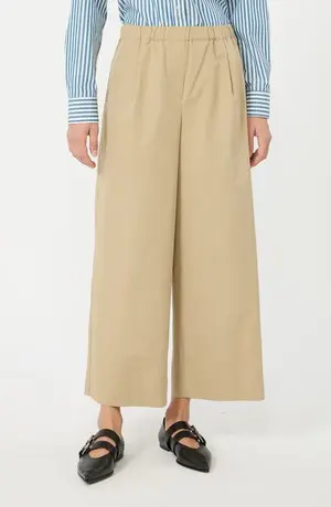Max Mara Libero Cotton Cropped Wide-leg Trousers