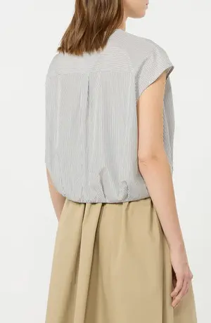 Max Mara Gelatina Striped Poplin Top