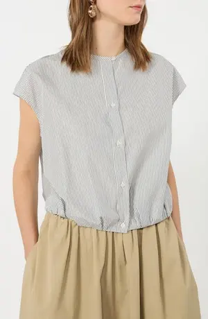 Max Mara Gelatina Striped Poplin Top