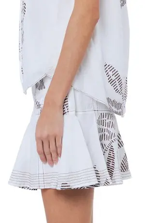CIEBON Sayla Leaf Embroidery Miniskirt