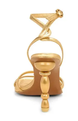 Cult Gaia Maddie Metallic Leather Ankle Strap Sandal