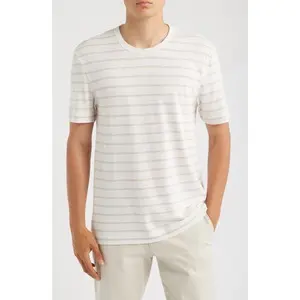 BOSS Taut Stripe Linen & Cotton T-shirt - Natural