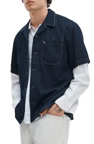 Rag & Bone Resort Short Sleeve Denim Button-up Shirt