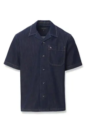 Rag & Bone Resort Short Sleeve Denim Button-up Shirt