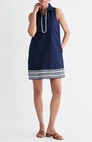 Vineyard Vines Pippa Rickrack Shirtdress - Nautical Navy