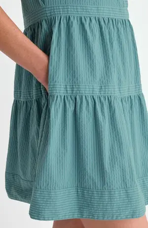 Vineyard Vines Dillon Harbor Seersucker Upf 50+ Mini Dress