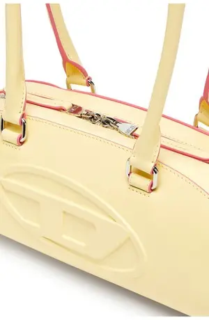 DIESEL® 1dr 2.0 Dome East/west Leather Shoulder Bag - Yellow