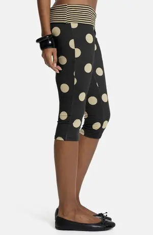 JADED LONDON Mixed Print Foldover Waist Capri Pants