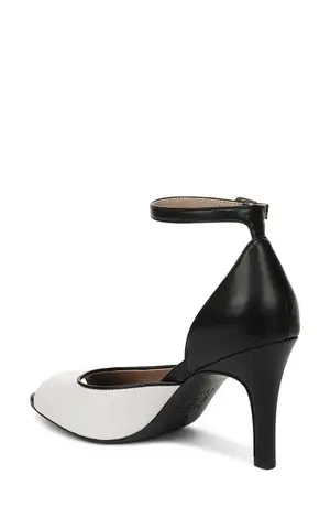 Naturalizer Asha Peep Toe Ankle Strap Pumps - Warm White/black