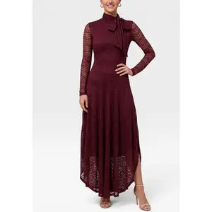 Rachel Rachel Roy Beatrice Long Sleeve Lace Maxi Dress - Dark Red