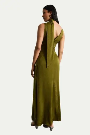 WAREHOUSE Maxi Dress With Scarf Detail