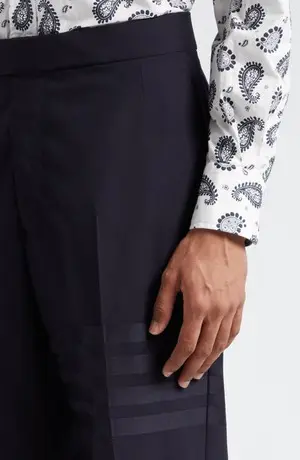 Thom Browne 4-bar Mélange Wool Pants