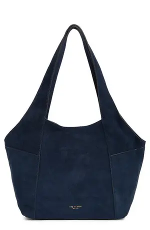 Rag & Bone Small Brayton Suede Shopper - Navy