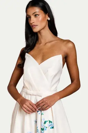 Coast Petite Floral Print Bandeau Maxi Dress