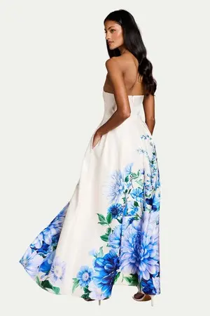 Coast Petite Floral Print Bandeau Maxi Dress
