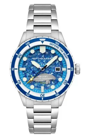 SPINNAKER X 4ocean Manatee Automatic Bracelet Watch - Blue