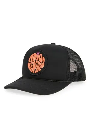 LOCAL BEACH Adios Beaches Patch Trucker Hat - Black