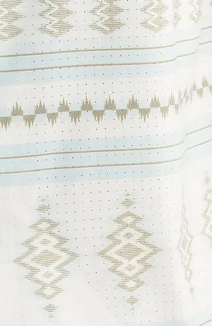 DARK SEAS Palmetto Geo Pattern Cotton Camp Shirt - Off-white/blue