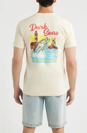 DARK SEAS East Coast Water Logo Graphic T-shirt - Cream