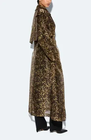 Lapointe Organza Double Breasted Trench Coat