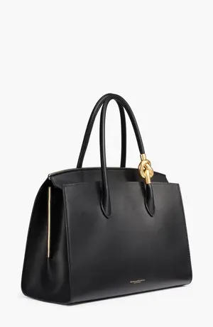 Donna Karan New York Loden Satchel Bag With Gold Tone Hardware - Blk/gold