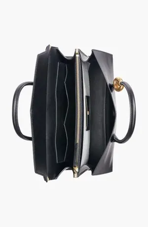 Donna Karan New York Loden Satchel Bag With Gold Tone Hardware - Blk/gold
