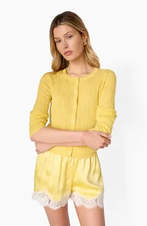 Cami Nyc Maura Lightweight Cardigan - Custard