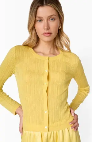 Cami Nyc Maura Lightweight Cardigan - Custard