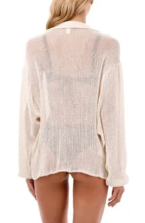 MALAI Malla Ikara Open Stitch Cover-up Shirt