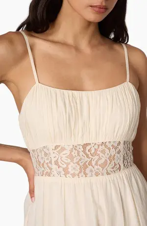 Cami Nyc Octavia Lace Inset Cotton Midi Dress