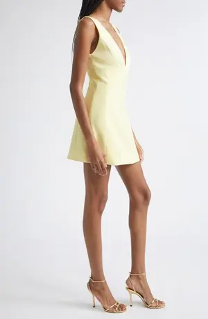 Alice + Olivia Mandy Plunge Neck Sleeveless Mini Dress