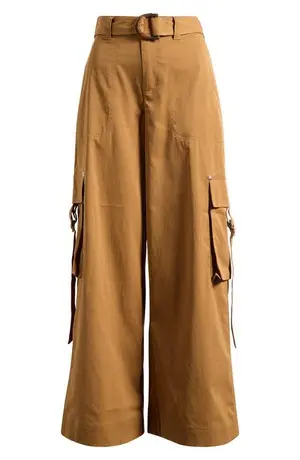 Avec Les Filles Belted Wide Leg Cargo Pants