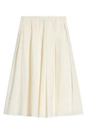 Theory Pleated Organic Cotton Midi Skirt