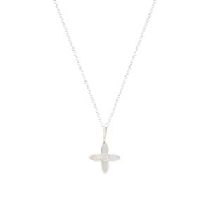 MURKANI Desert Flower Charm Necklace With Mother Of Pearl And White Topaz