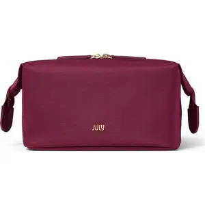 JULY July Open Toiletry Bag With Leather Trims Grape