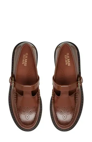 G.H.BASS Romy Buckle T-strap Loafer - Light Brown