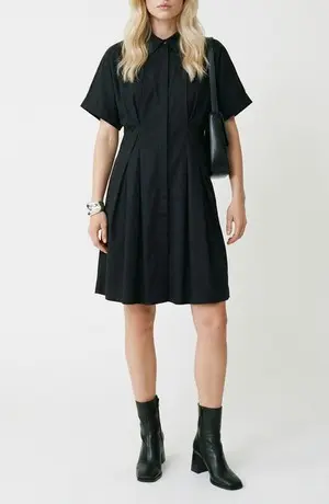 Vero Moda Friba Pleated Mini Shirtdress - Black