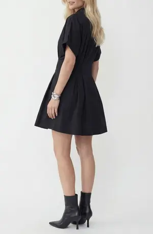 Vero Moda Pleated Mini Shirtdress - Black