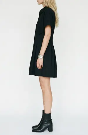 Vero Moda Pleated Mini Shirtdress - Black