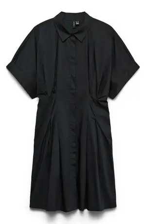Vero Moda Pleated Mini Shirtdress - Black