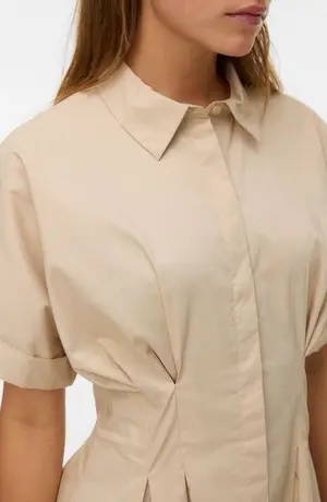 Vero Moda Pleated Mini Shirtdress