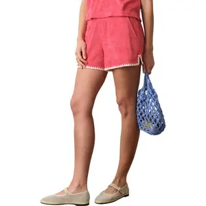 Marine Layer Terry Shorts With Whipstitching - Red