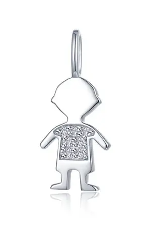 Lafonn Silhouette Simulated Diamond Charm - Silver