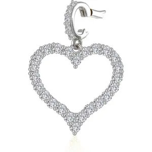 Lafonn Amara Simulated Diamond Open Heart Pendant Charm - Silver