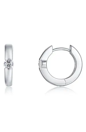 Lafonn Ella Simulated Diamond Huggie Hoop Earrings - Silver