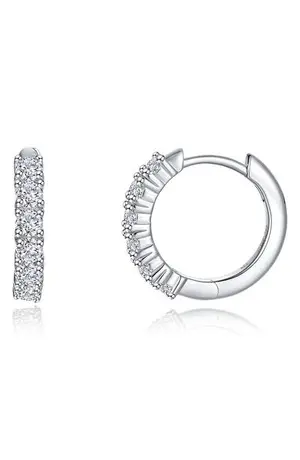 Lafonn Alexa Pavé Simulated Diamond Huggie Hoop Earrings - Silver