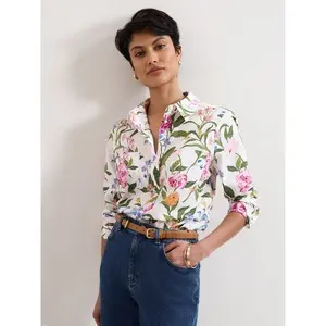 PHASE EIGHT Long Sleeve Relaxed Fit Shirt - Ivory Multi