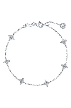 Lafonn Lafonn Trillium Simulated Diamond Station Bracelet Silver