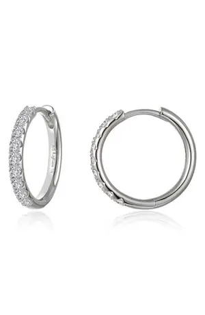 Lafonn Alina Pavé Simulated Diamond Hoop Earrings - Silver