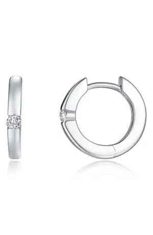 Lafonn Simulated Diamond Huggie Hoop Earrings - Silver